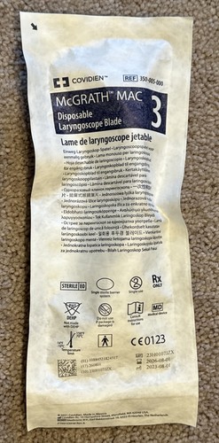 McGrath Laryngoscope MAC # 3 Disposable Blade NEW (expires 2026 AUG) | eBay