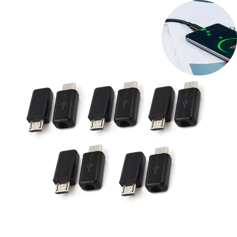 10 Pcs Micro USB Connector Male Plug 5 Pin with Black Plastic Cover | eBay