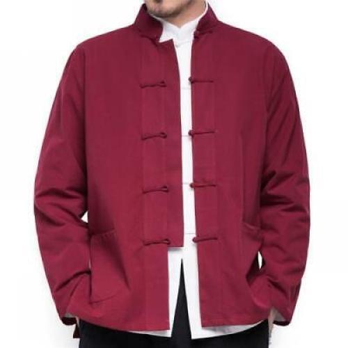 Men's Chinese Traditional Kung Fu Coat Tang Suit Tai Chi Uniform Jacket ...
