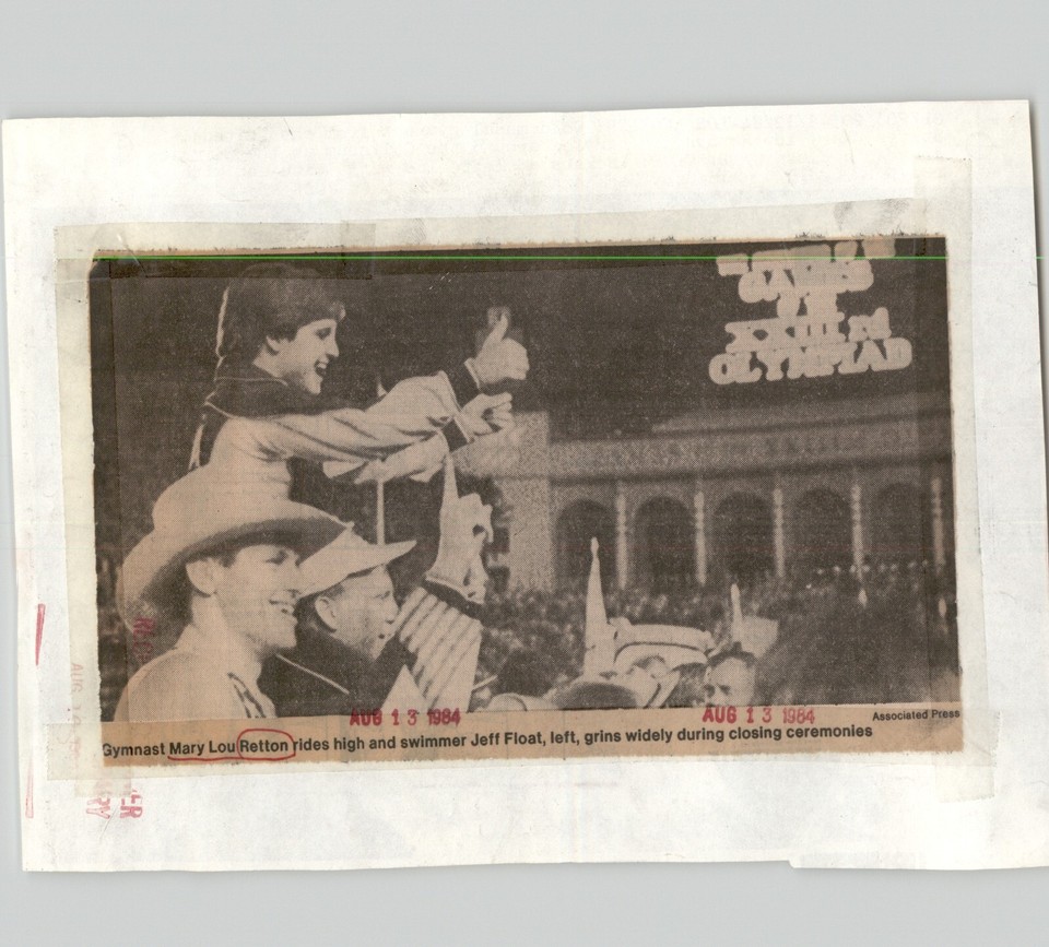 Mary Lou Retton Jeff Float OLYMPICS Los Angeles CALIFORNIA 1984 Press ...