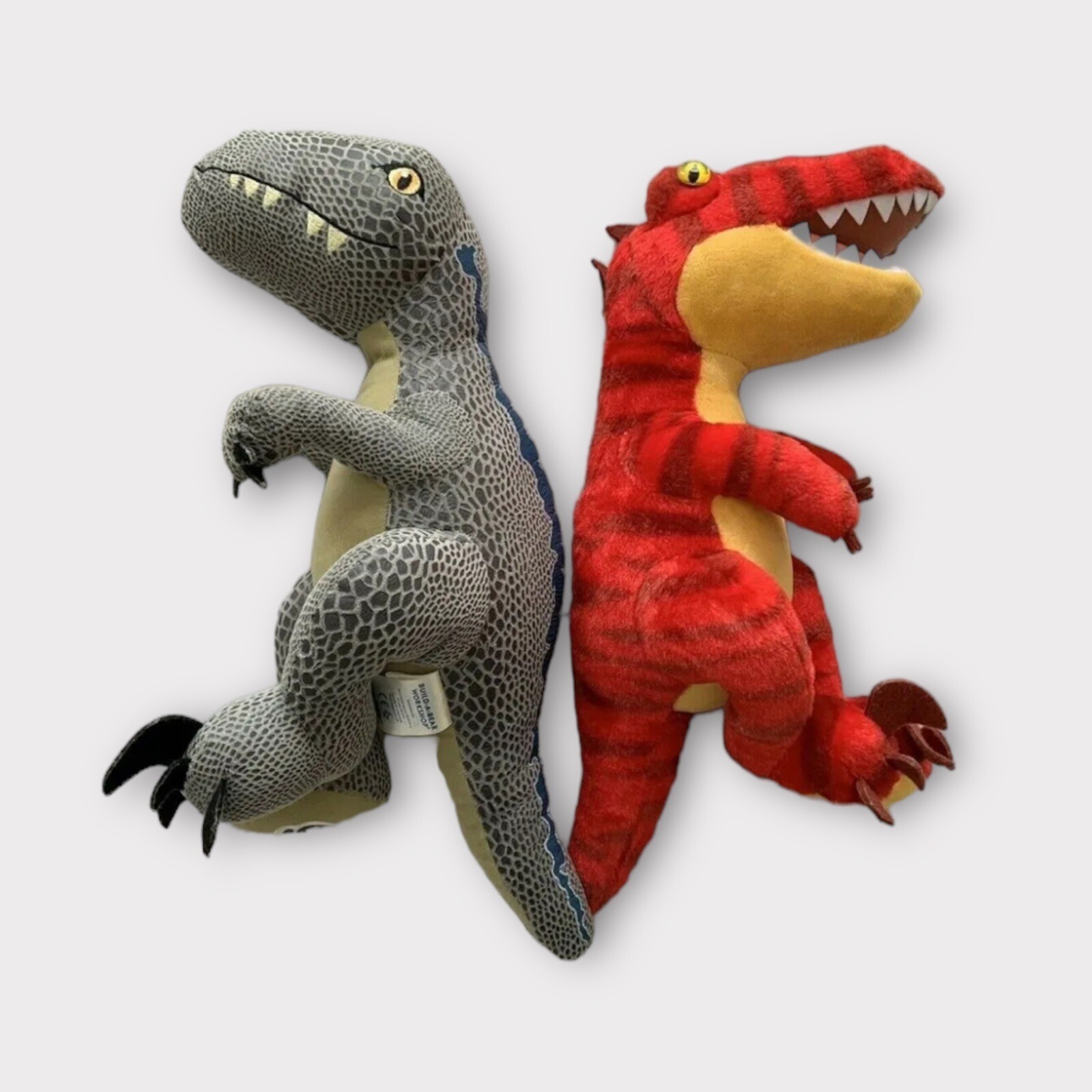Build A Bear Jurassic World BLUE Velociraptor Red Raptor Stuffed Plush ...
