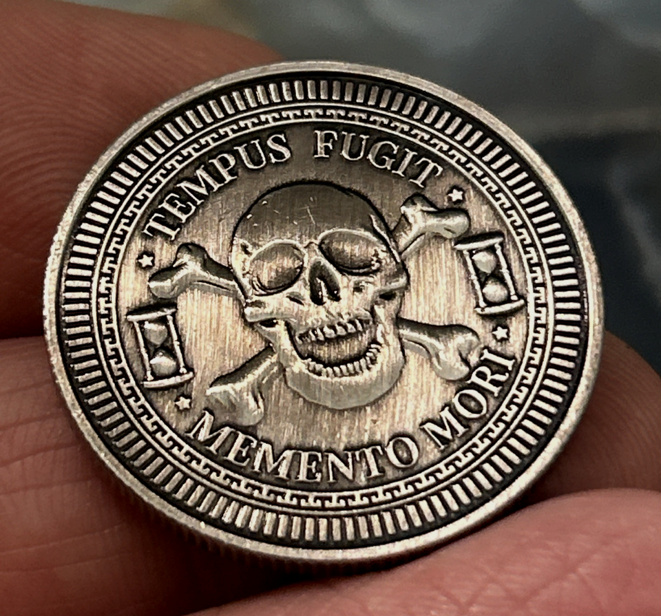 Memento Mori - Tempus Fugit Skull Lucky Pocket Piece Coin (1 PC) | eBay
