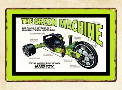 The Green Machine 1976 toy ads metal tin sign garage decor ideas | eBay