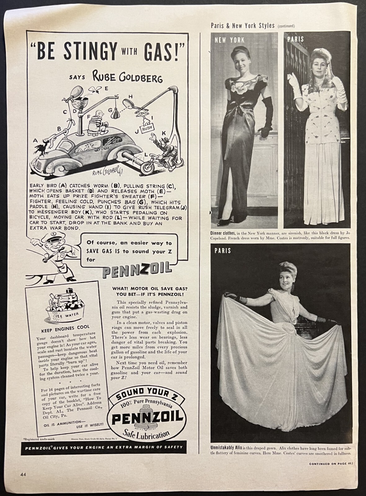 1943 WW2 American Railroads FirePower Orig Print Ad 10x14 Pennzoil Rube ...