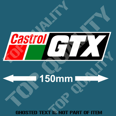 VINTAGE CASTROL GTX DECAL STICKER SUIT MOTOR OIL MOTO MOTORCYCLE DECALS ...