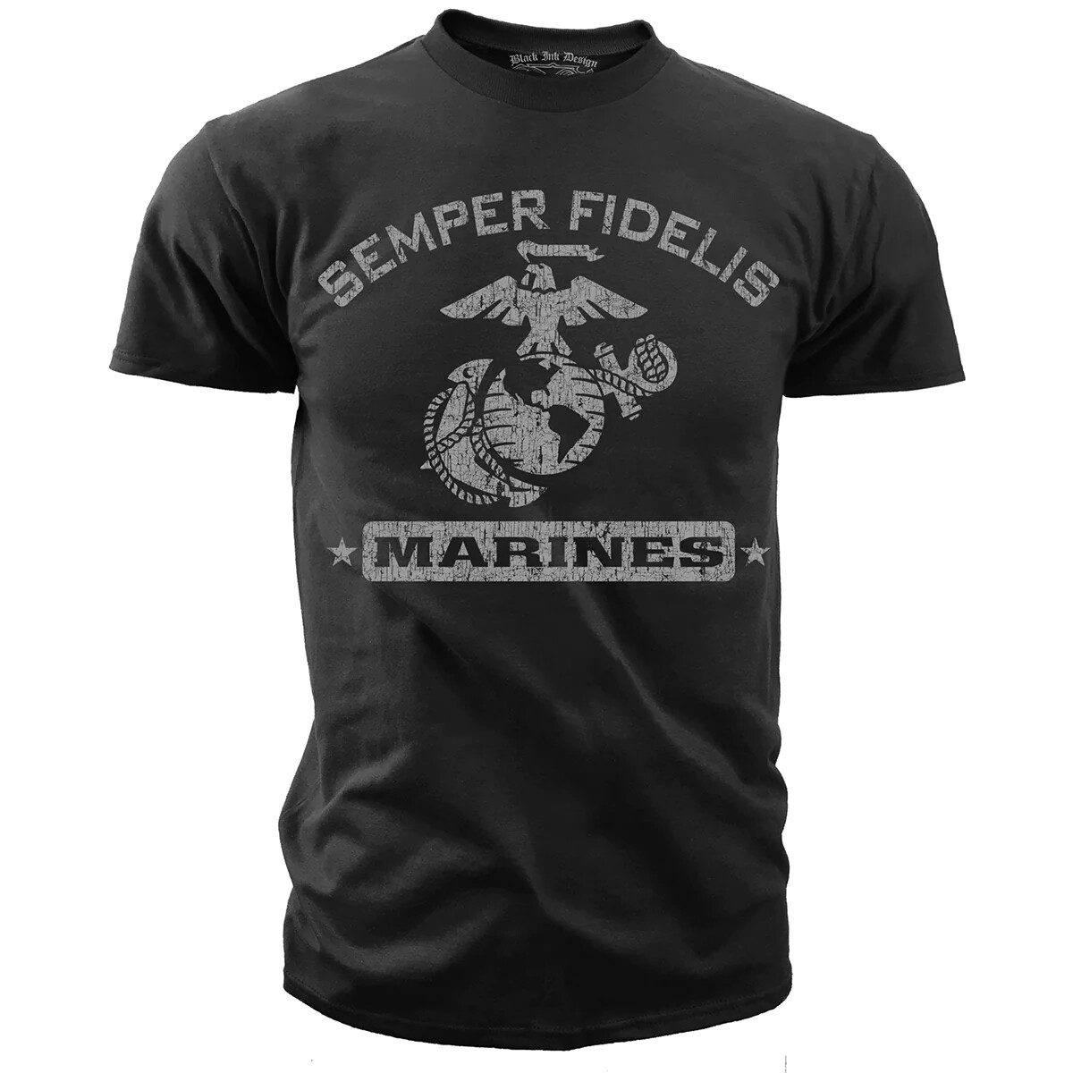 Marine Corps Semper Fi Black T-Shirt- USMC Vintage EGA Shirt | eBay