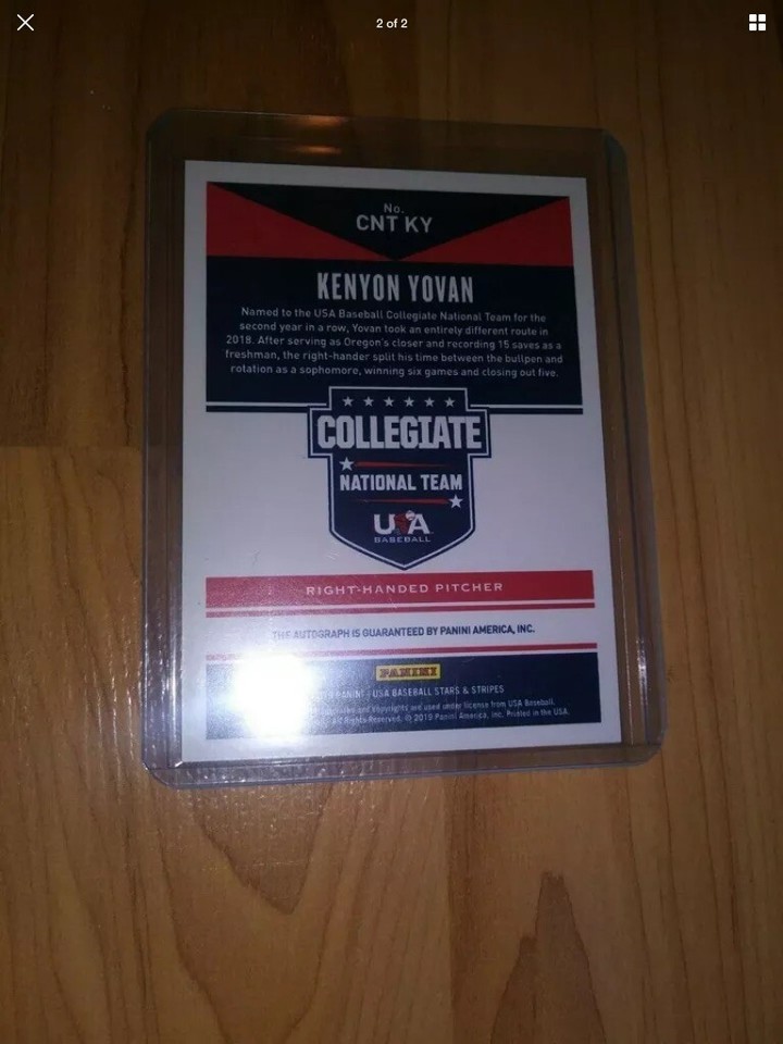 Kenyon Yovan #'ed /499 auto 2019 Panini Stars & Stripes ON CARD ...