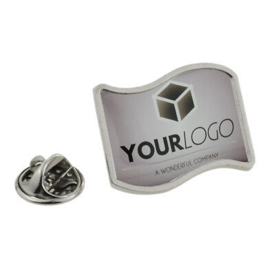 Personalised Custom Your Logo Image Flag shape Lapel Pin Badge 25mm x ...