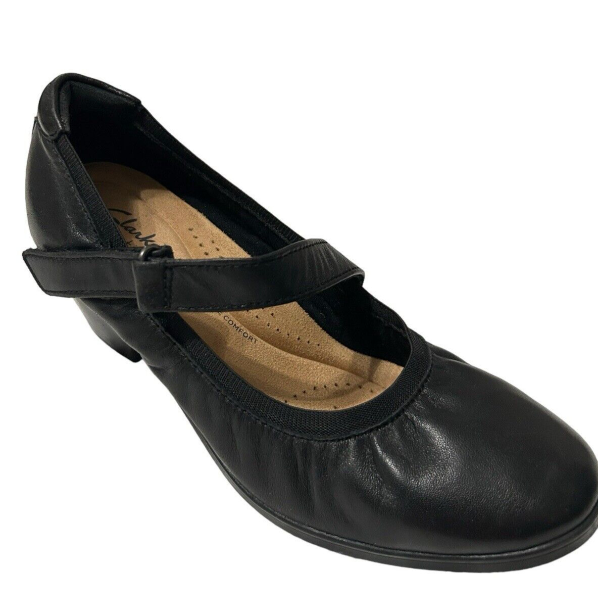 Clarks Women's Emily 2 Mabel Pump Black Leather Shoes… - Gem