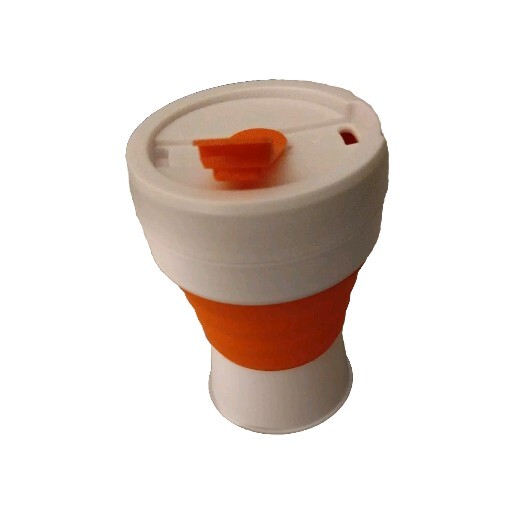 Collapsible Coffee Cup Pop Up Travel Mug Hot/Cold 355ml BPA free Orange ...