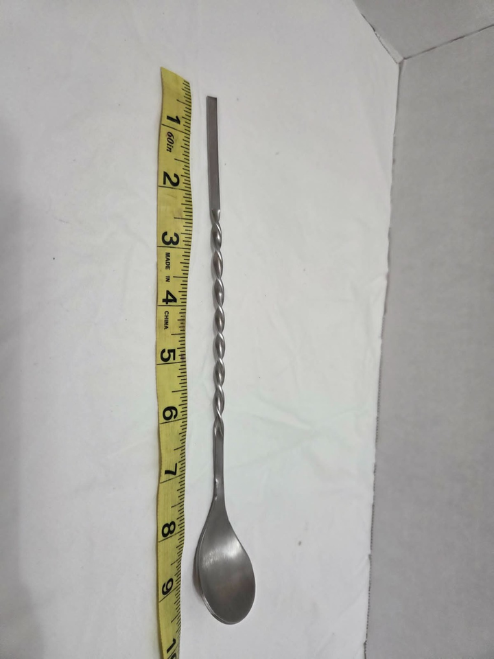 Metal Bar Spoon with Twisted Handle Swizzle Iced Tea Stirrer Cocktails ...