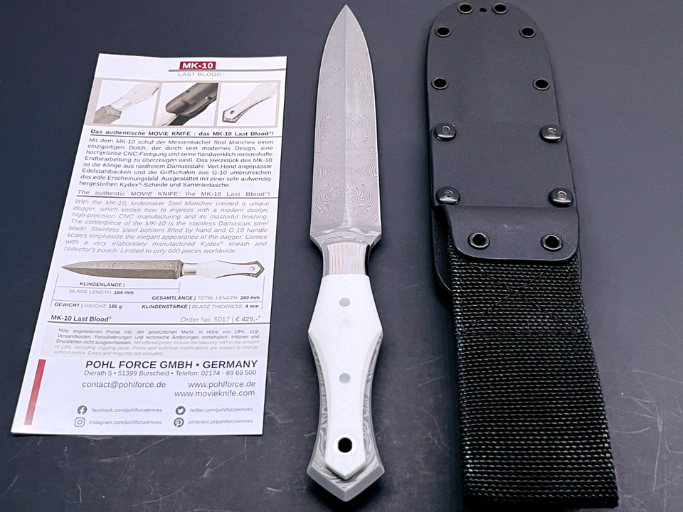 Dietmar Pohl Force Movie Knives MK 10 Rambo Last Blood Knife Manchev ...