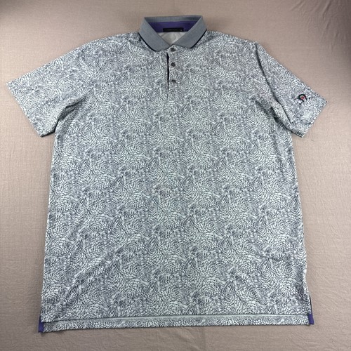 Greyson Golf Polo Mens XL Blue Wolf All Over Print Shirt Performance ...