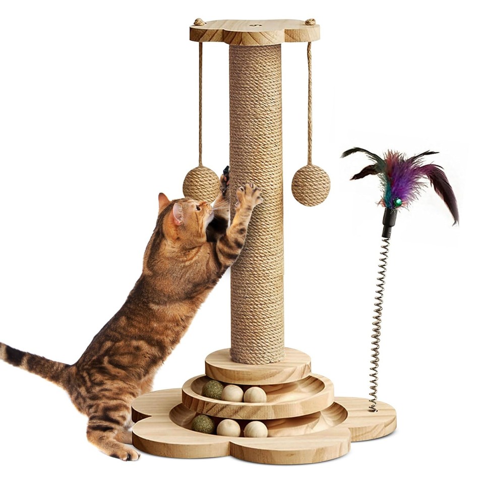 Cat Scratching Post with Natural Sisal Sturdy Cat Scratcher for Indoor ...