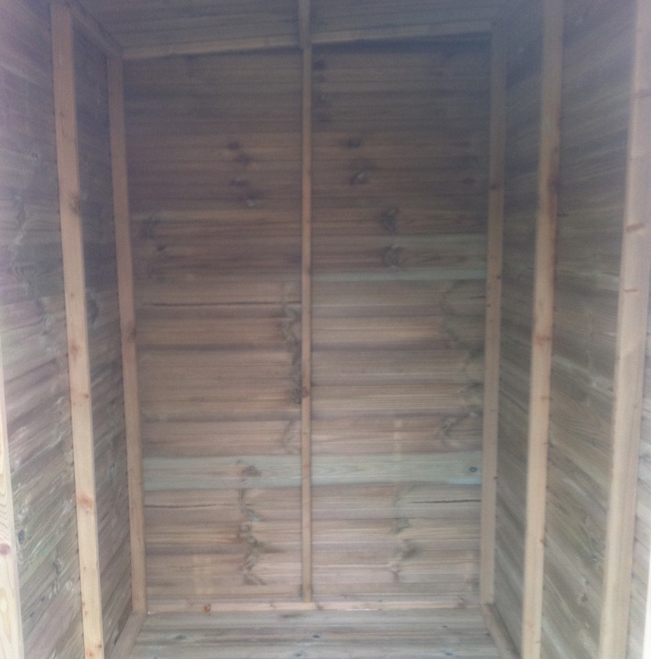 12x5 GARDEN PENT SHED TANALISED T&G WOODEN STORE HUT WITH GEORGIAN ...