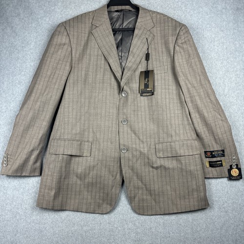 Pronto Mondo Italia Blazer Mens 46R Beige Suit Jacket Merino Wool Lana ...