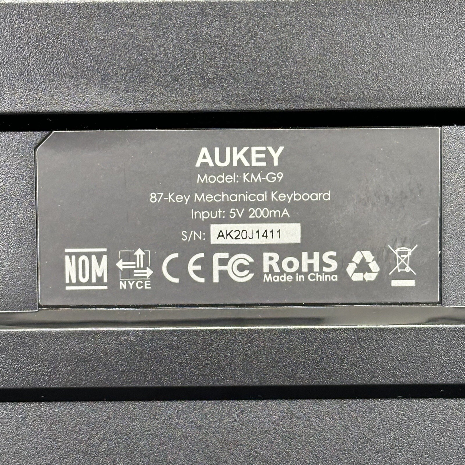 Aukey Gaming KM-G9 KMG9 TKL Compact 87-Key Mechanical Computer Keyboard ...