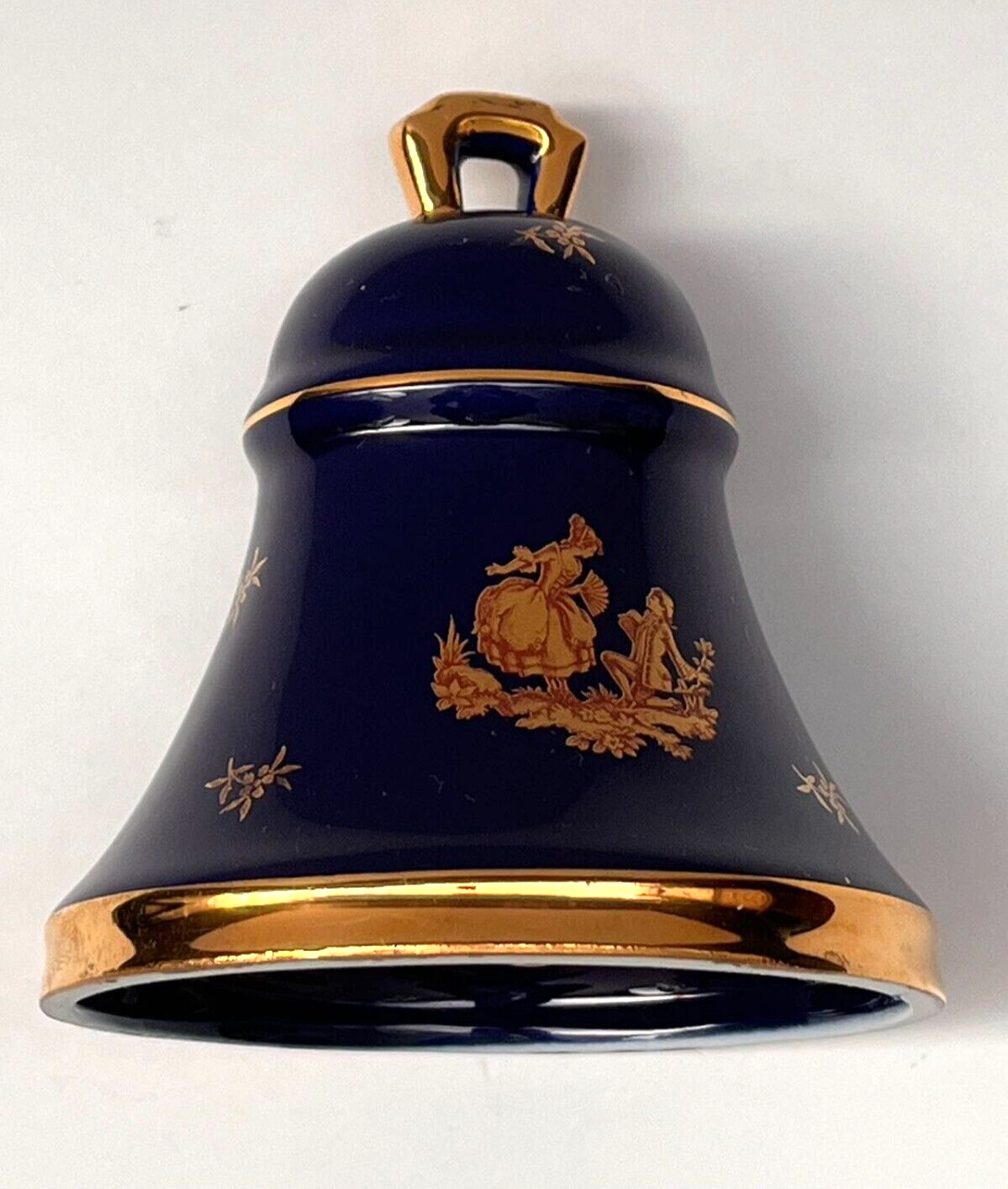 Limoges France Cobalt Blue Courting Couple Porcelain Bell w/ Gold Trim ...