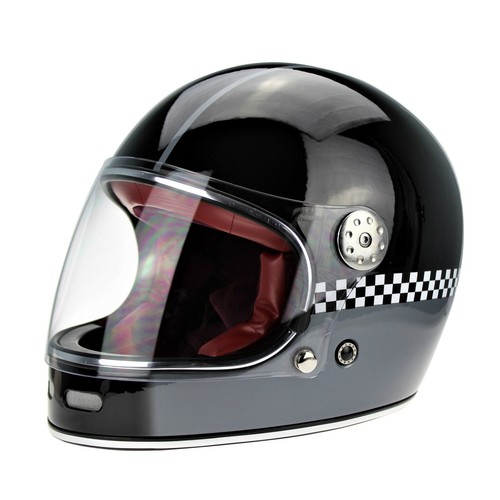 VIPER F656 RETRO VINTAGE FIBREGLASS FULL FACE MOTORCYCLE HELMET GP ...