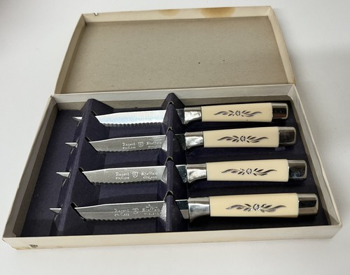Vintage Knife Emdeko Sheffield Steak Set of 4 Stainless Steel with Box ...