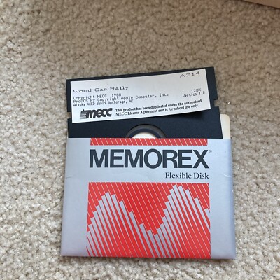 Wood Car Rally Apple Computer Inc MECC 5.25 Disk Floppy 1988 Vintage ...