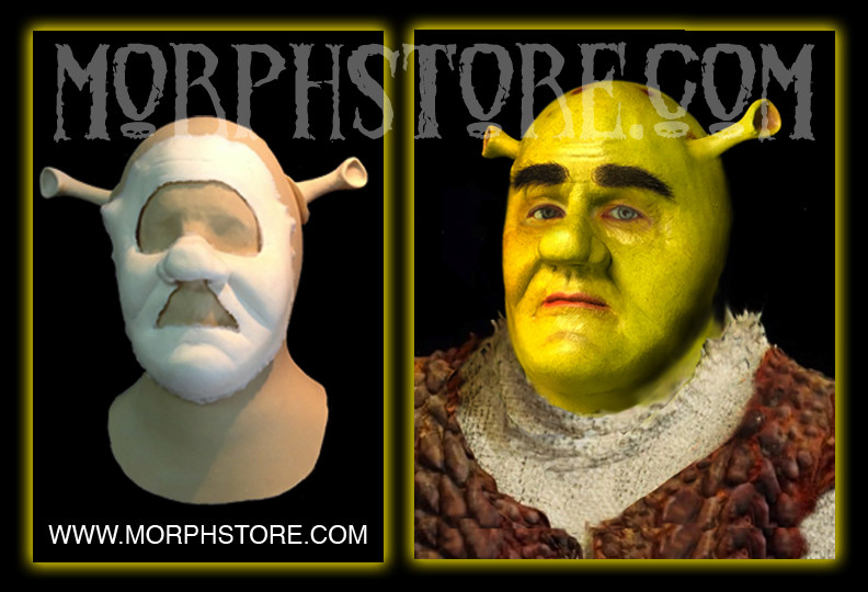 Shrek (Rubber Cowl, Foam Face and Ears) Set/Face/Brows/Mask | eBay