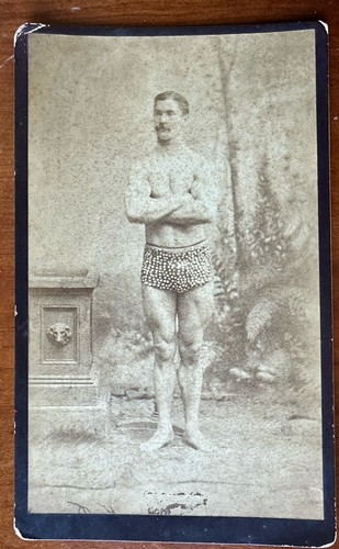 8x5 Boudoir Card Victorian Bodybuilder 1880s Rare Antique Photo Sandow ...