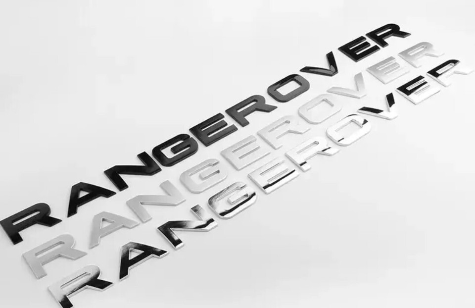 2 X Gloss BLACK Range Rover Badges GENUINE SIZING SET Bonnet AND Boot ...