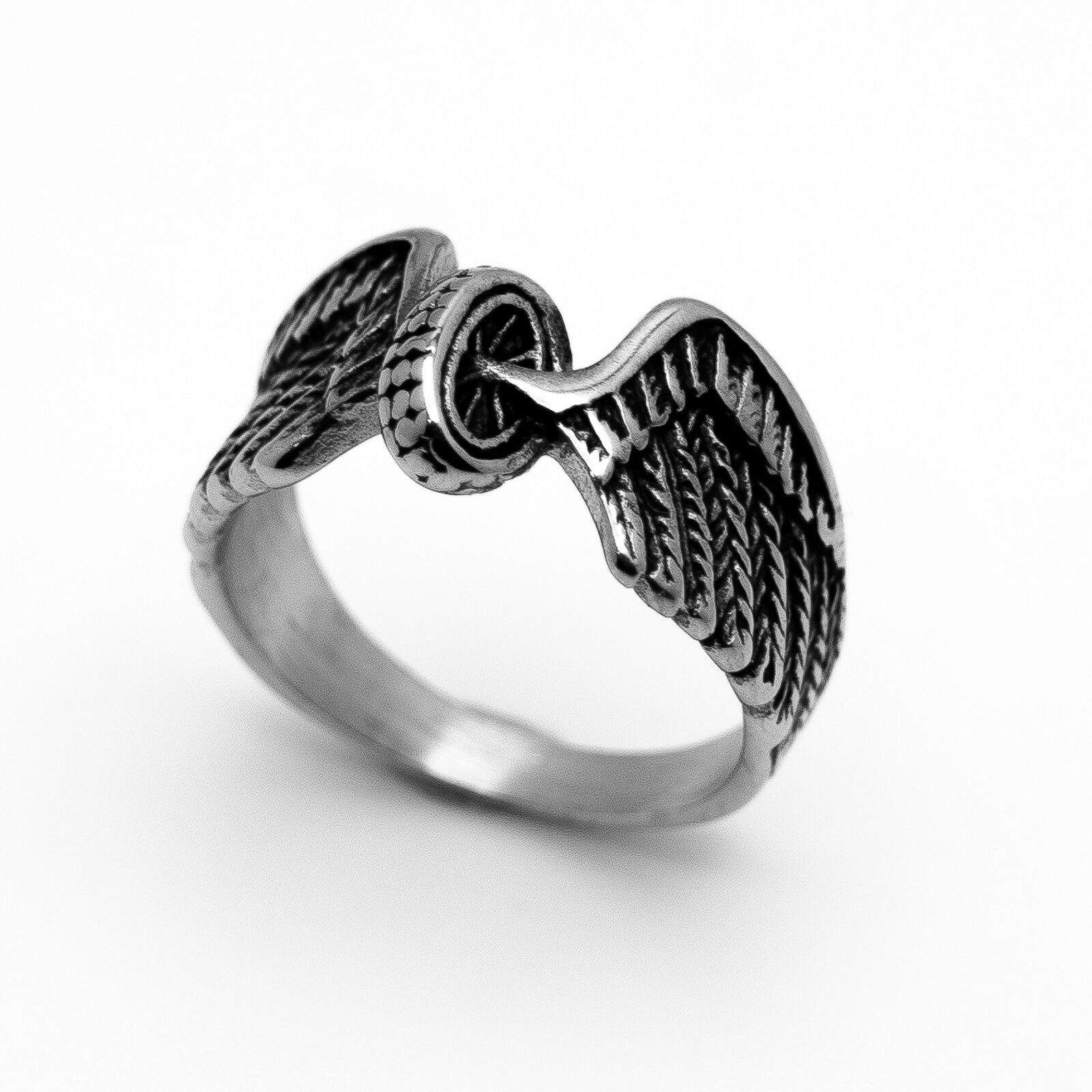 Winged Wheel Ring Ladies Biker Old School Stainless Steel 44 | eBay
