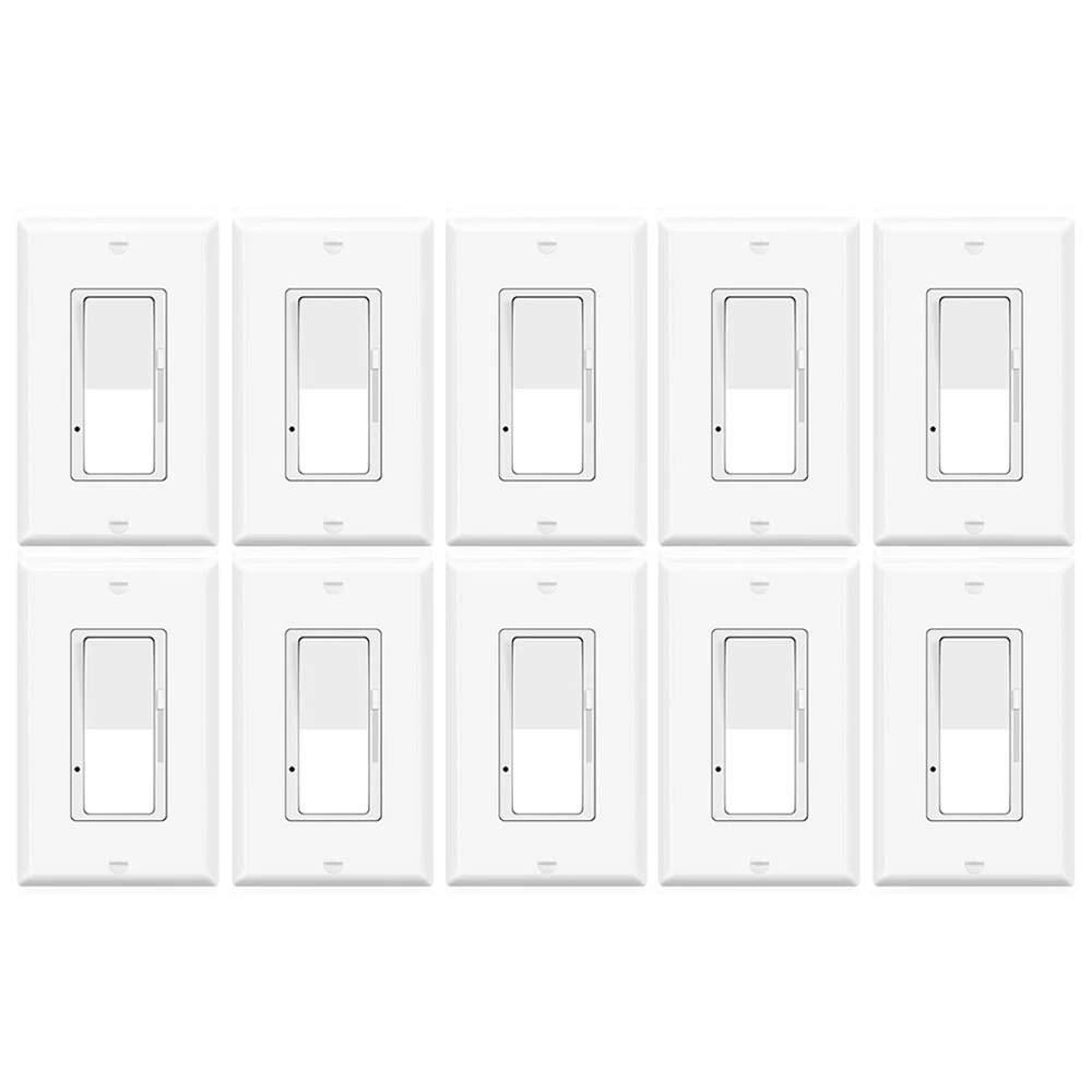 10 Packs LED Decora Rocker Dimmer, Single & 3-Way Switch, CFL 600W ...