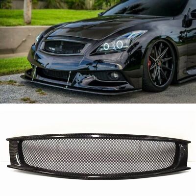 Front Center Hood Grille Grill Carbon Fiber For Infiniti Q60 2014-2015 ...
