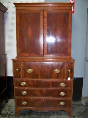 Beautiful Federal Butler's Desk Secretary w/ Famous KY Horse Farm ...