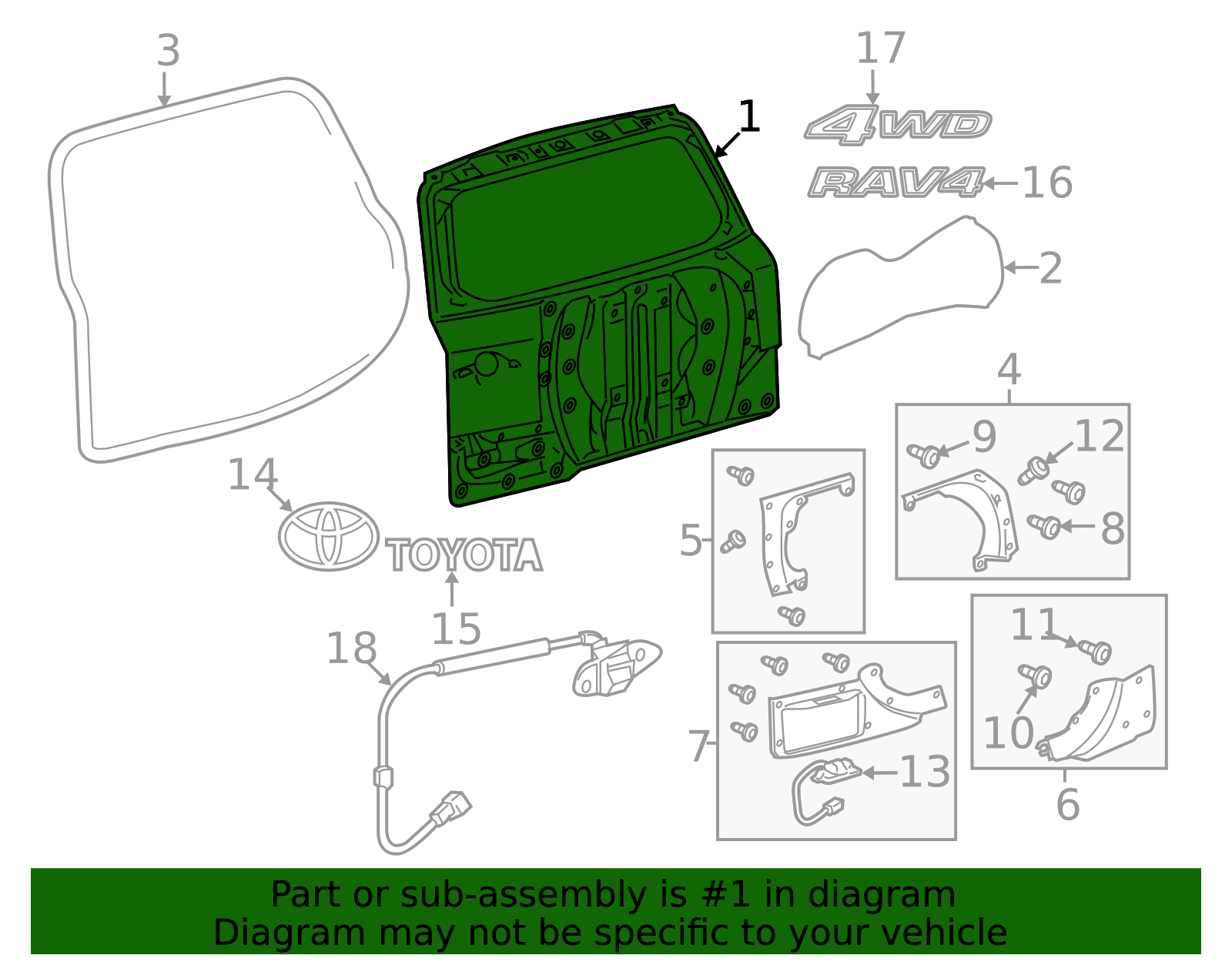 TOYOTA OEM 07-12 Rav4 Back Door-door Shell 670050R020 for sale online ...