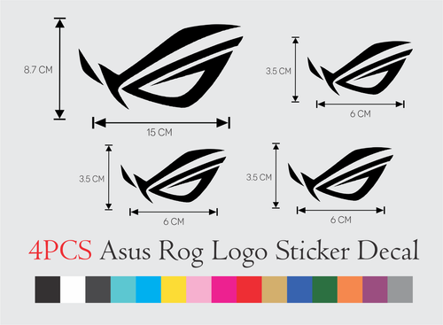 4PCS Asus ROG PC Vinyl Decal Sticker Republic Of Gamers! | eBay