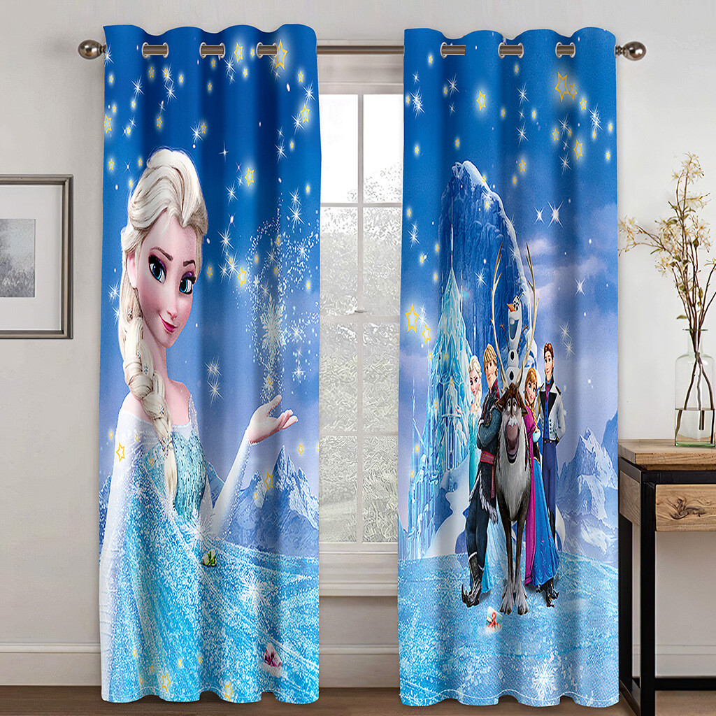 The Frozen Lisa Curtains Bedroom Living Room Eyelet Ring Top Blackout ...
