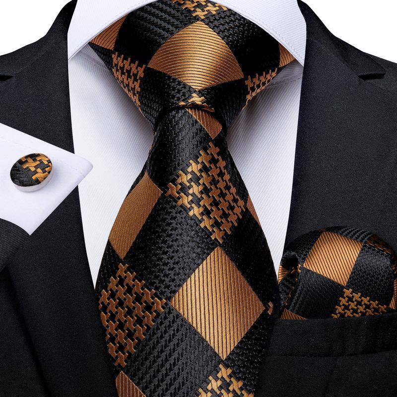 Men's Tie Classic Wedding Necktie and Pocket Square Cufflinks Set ...