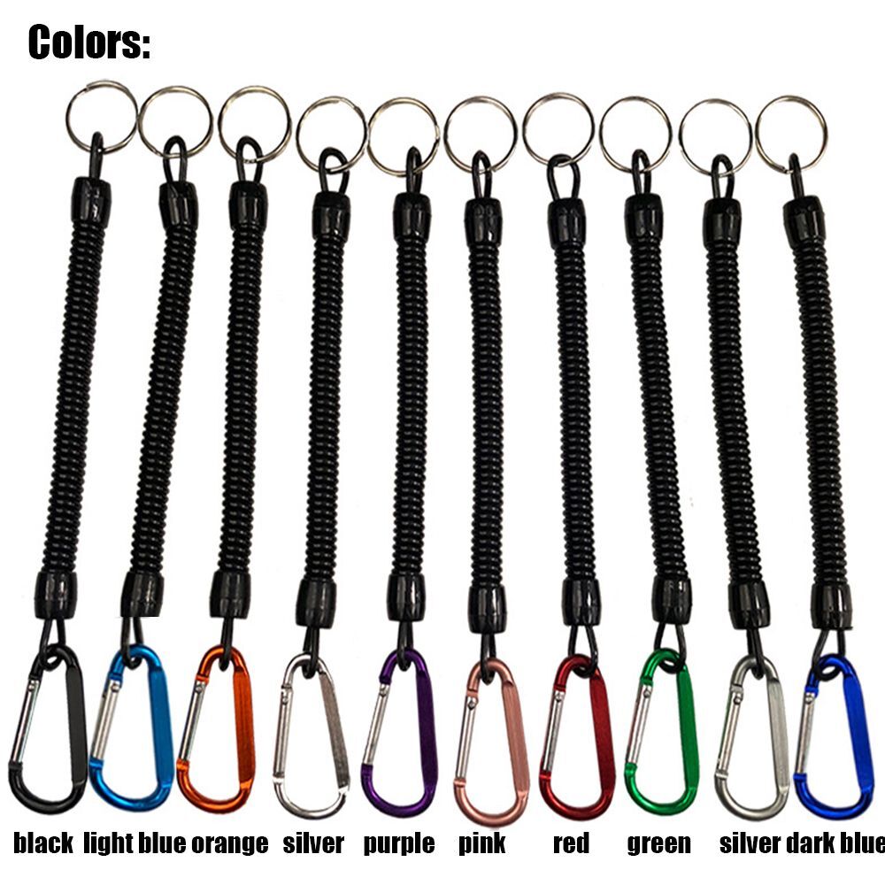 Fishing Lanyards Camping Carabiner Spring Elastic Rope Anti-lost Phone ...