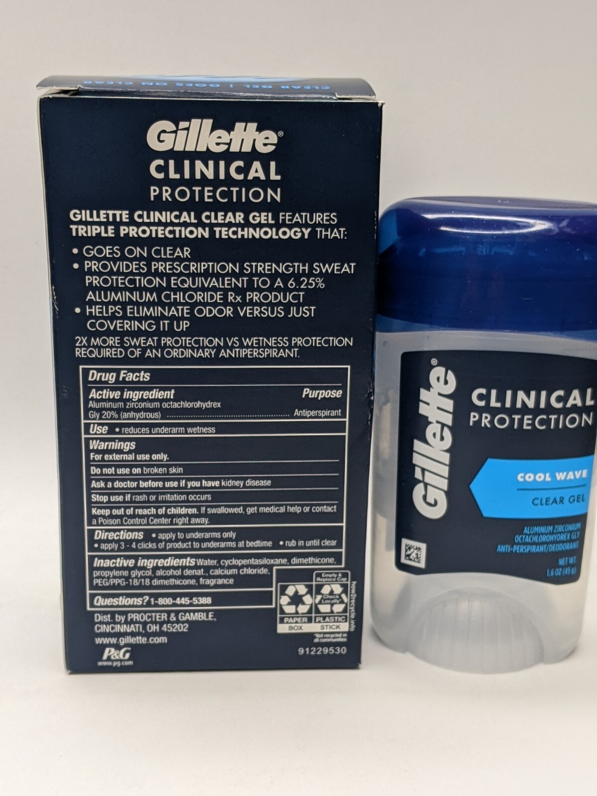 2+Gillette+Clinical+Antiperspirant+Deodorant+Clear+GEL+Cool+Wave for ...