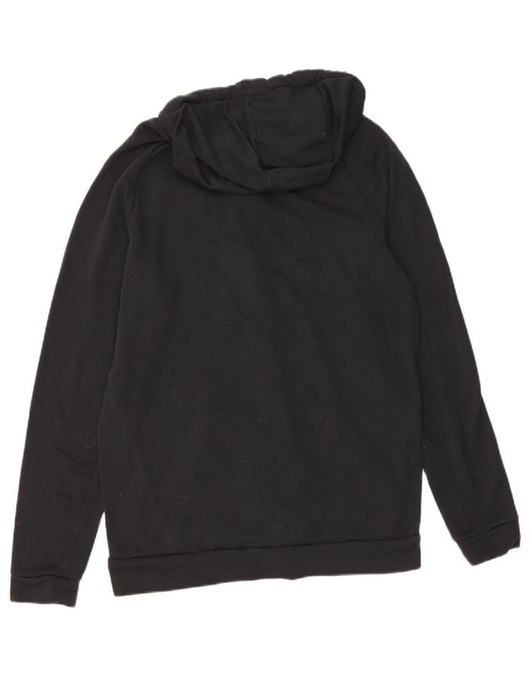 NIKE Womens Dri Fit Zip Hoodie Sweater UK 14 Medium Black Polyester ...