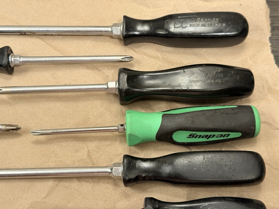Snap-On Screwdriver Set Phillips Flat Slotted Black Handle Misc Sizes USA | eBay