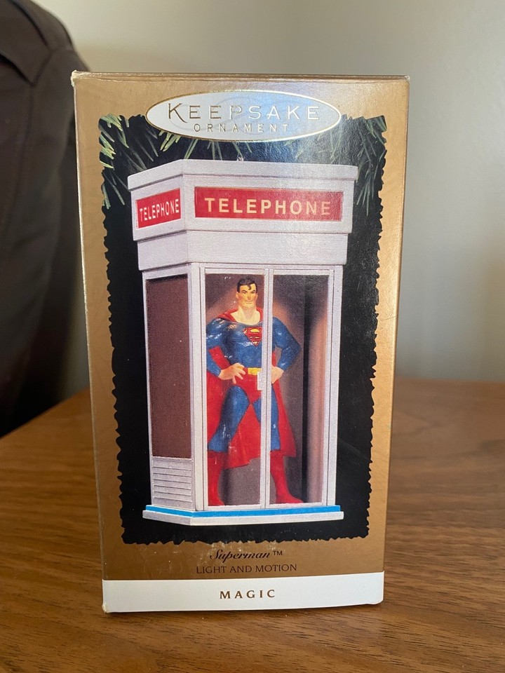 Hallmark Magic 1995 Superman Telephone Booth Light and Motion + 1993 ...