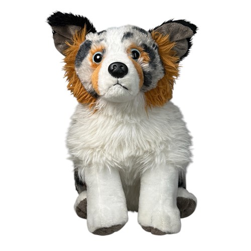 Wild Republic Australian Shepherd Dog White Red Merle Sitting Stuffed ...