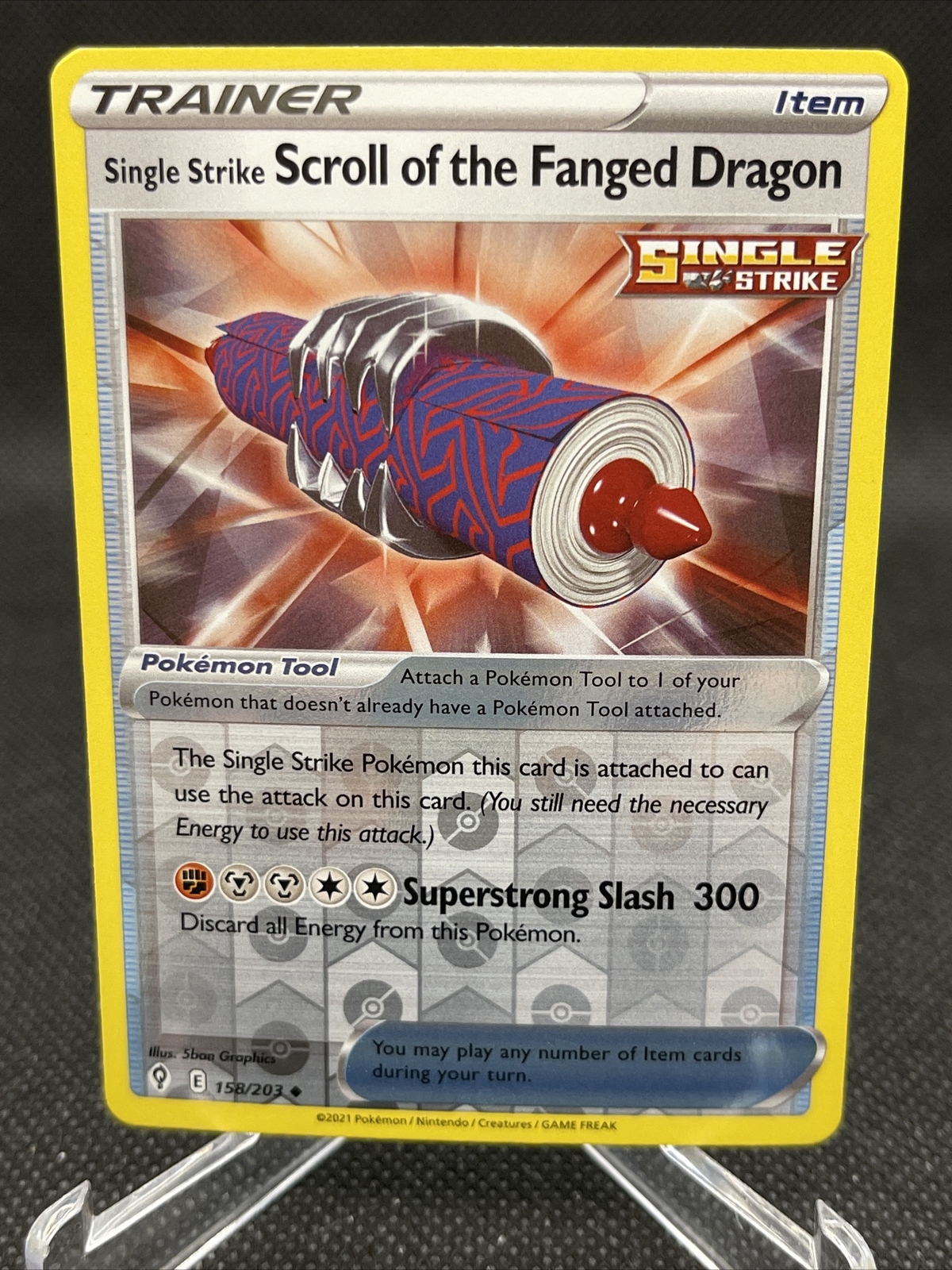 Single Strike Scroll of the Fanged Dragon 158/203 Reverse Holo ...