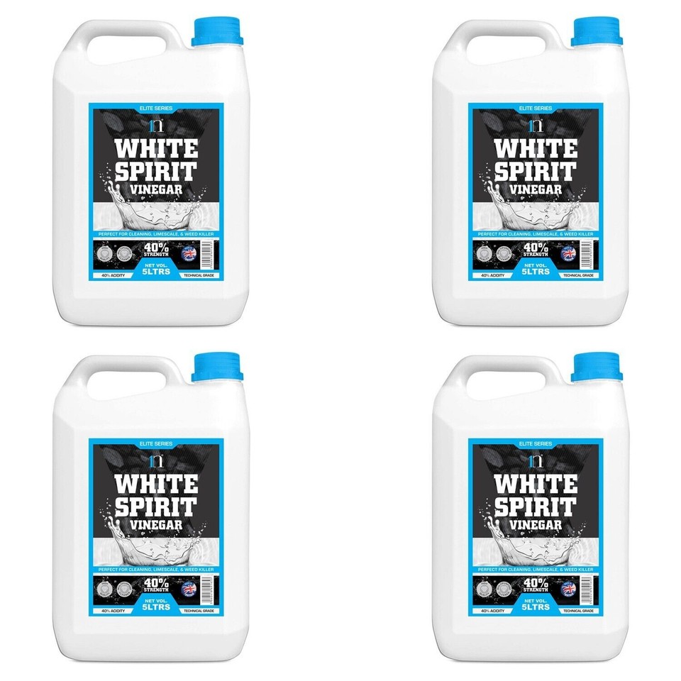 White Vinegar (40%) Very Strong Cleaning Limescale Stain Patio Clean 5L ...