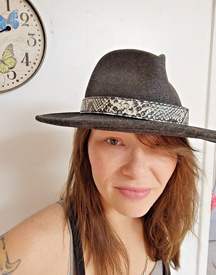 Faux Leather Pyton hatband snake skin adjustable Western cowboy cowgirl ...