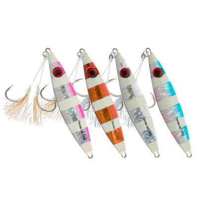 Slow Fall Pitch Fishing Jigs Lures Sinking Lead Metal Flat Jigging ...