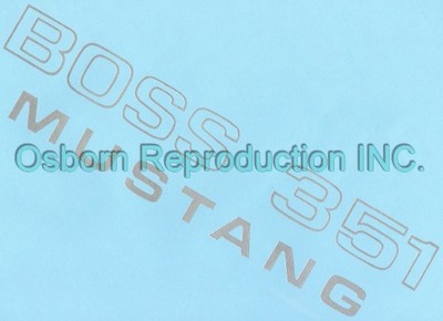 Mustang Fender Decal Boss 351 Argent 1971 - Osborn Reproductions | eBay