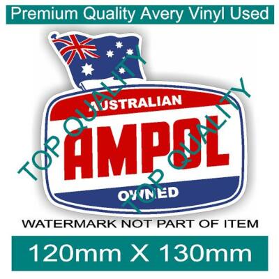 VINTAGE AMPOL GAS PUMP Decal Sticker Vintage Petrol HotRod Australiana ...