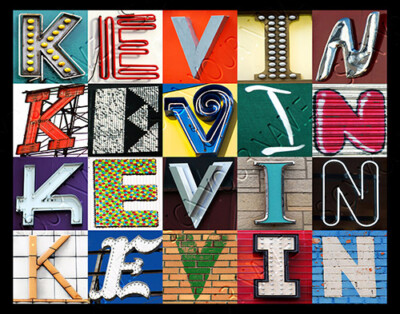 KEVIN Name Poster featuring photos of actual sign letters | eBay
