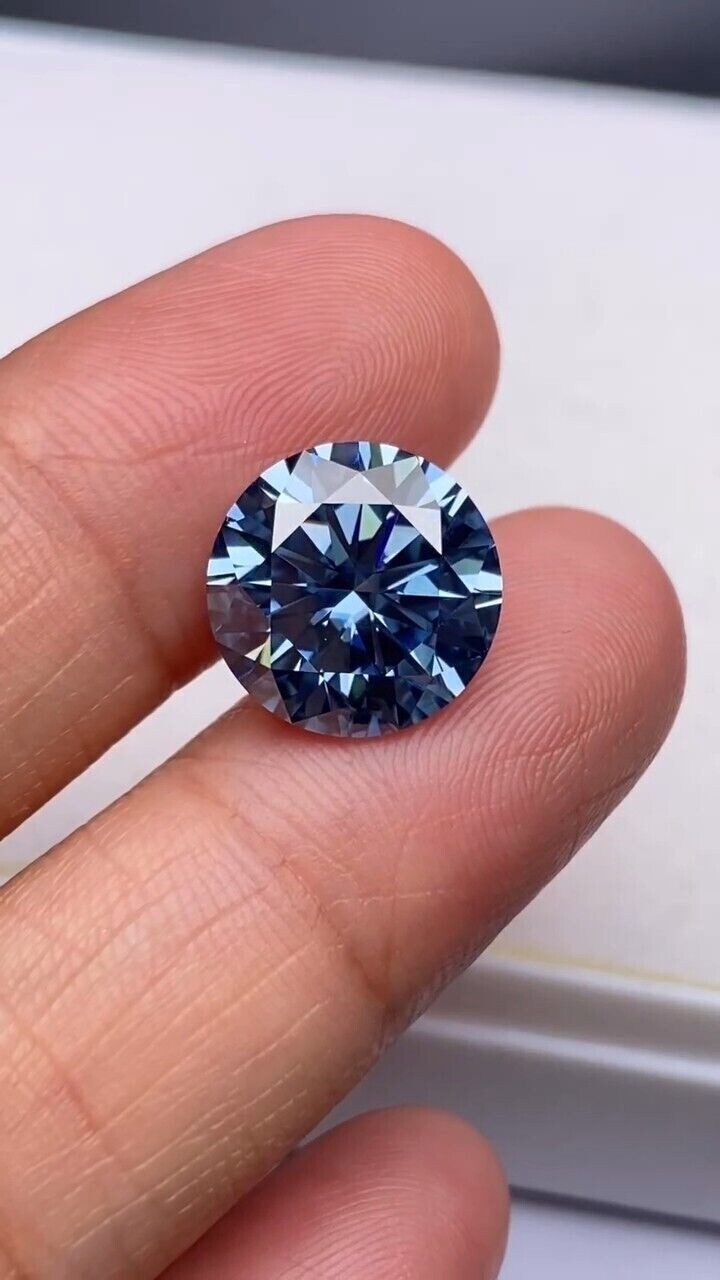 Natural BLUE Diamond Round Cut 2 Ct to D Grade VVS1 +1 Free Rd q5 | eBay